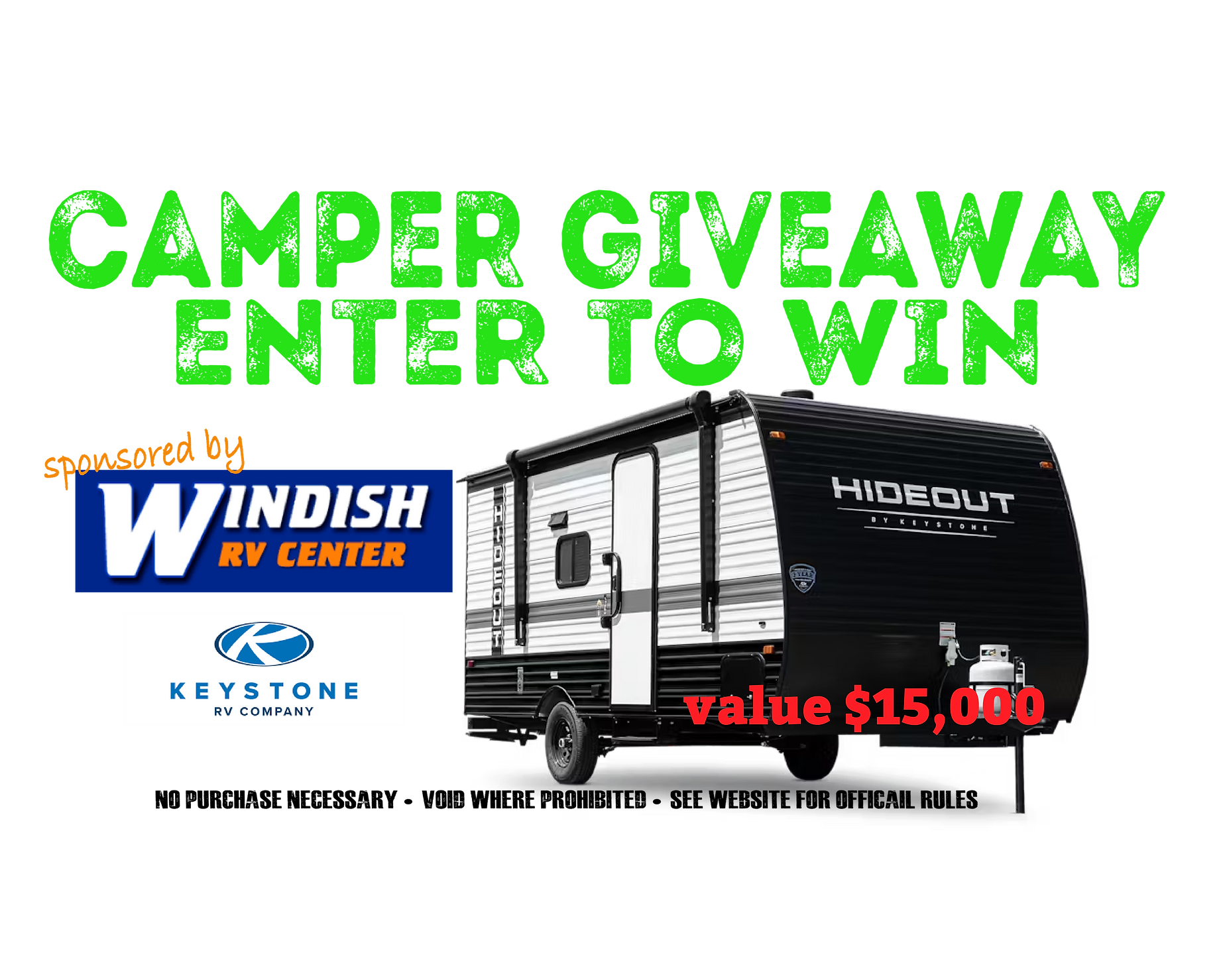 Win 2024 KEYSTONE Hideout Travel Trailer worth$15,000 - TotallyFreeStuff